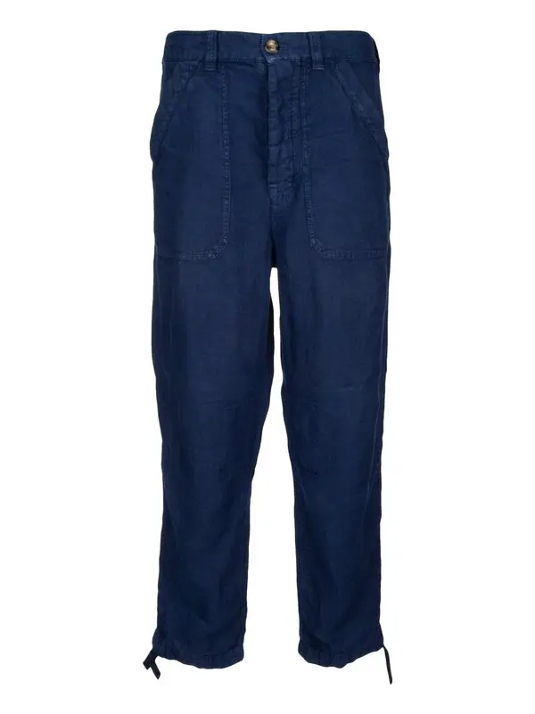 Brunello Cucinelli Dyed Linen Straight-leg Trousers - Blue