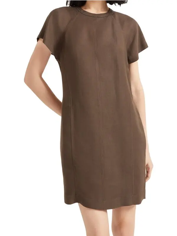 Brunello Cucinelli Monili Chain-detail Crewneck Mini Dress - Green