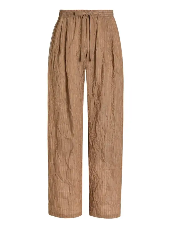 Dolce & Gabbana Pinstriped Wrinkled Effect Trousers - Brown