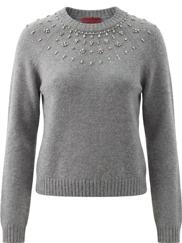 Gucci Embellished Crew-neck Sweater - Grey