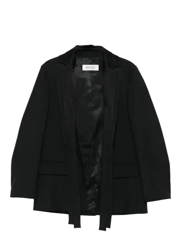 RÓHE Shawl Lapel Wool Jacket - Black