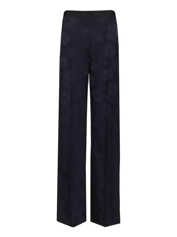 FORTE_FORTE Bouquet Jacquard Straight Leg Pants - Blue
