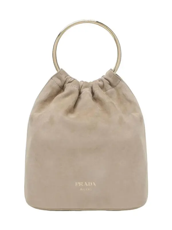 Prada Logo Bucket Bag - Desert Yellow