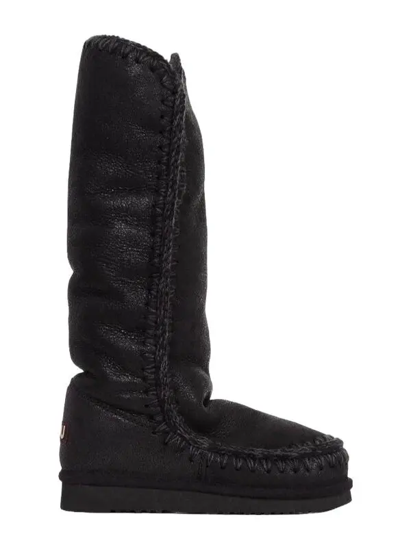 Mou Eskimo 40 Metallic-finish Contrast Stitched Boots - Black