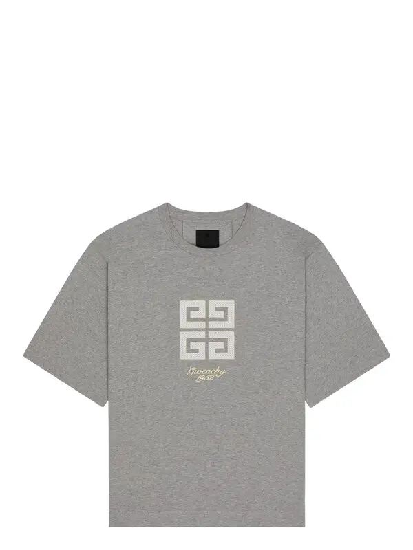Givenchy 4g Embroidered Crewneck T-shirt - Gray