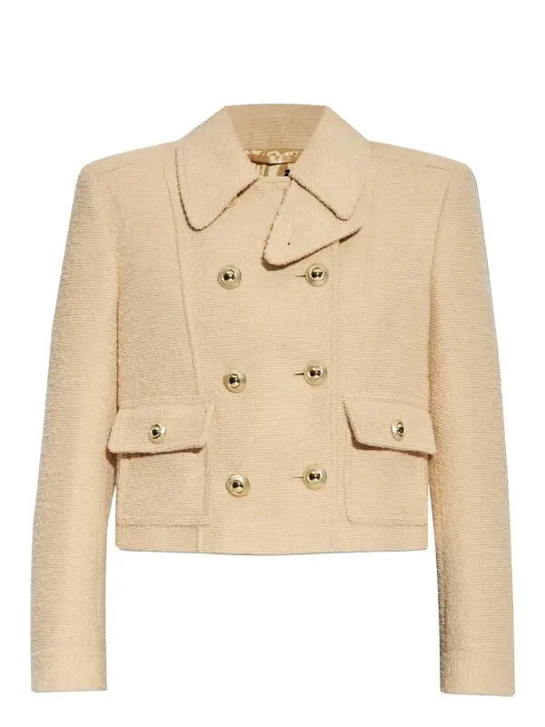 TOM FORD Double-breasted Bouclé Jacket - Beige