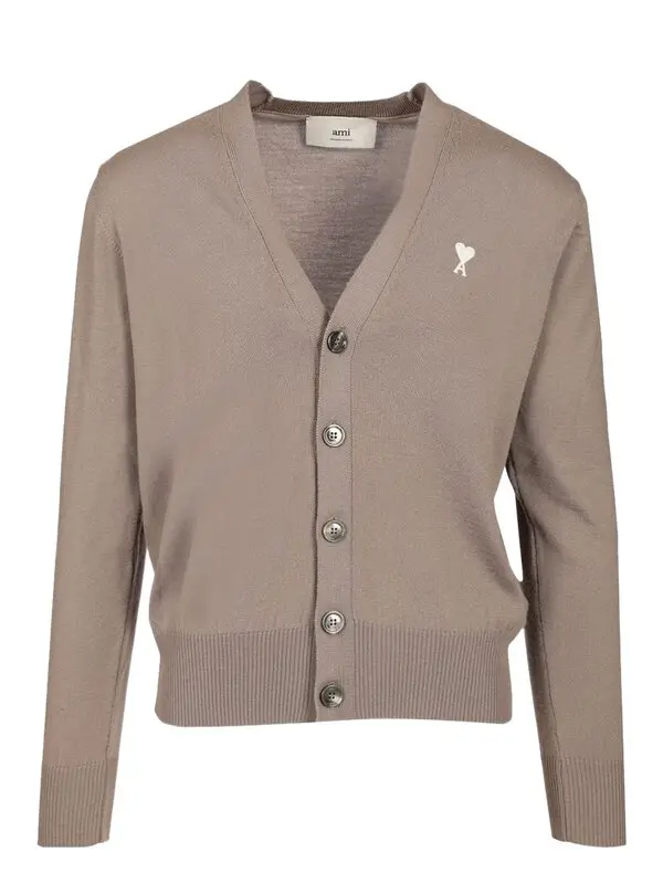 Ami V-neck Cardigan - Nude