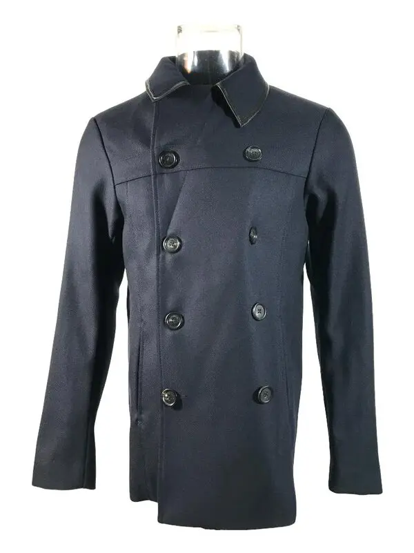 Emporio Armani Double Breasted Coat - Black