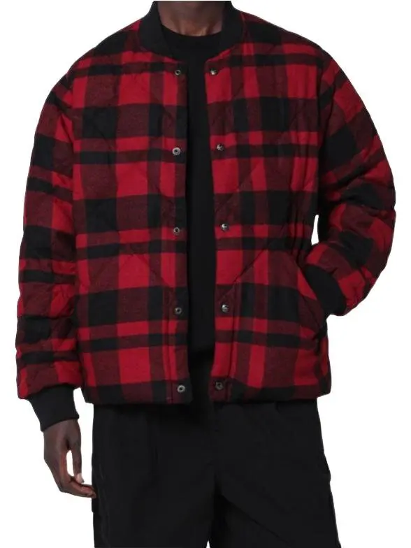 Ralph Lauren Quilted Plaid Bomber Jacket - Black