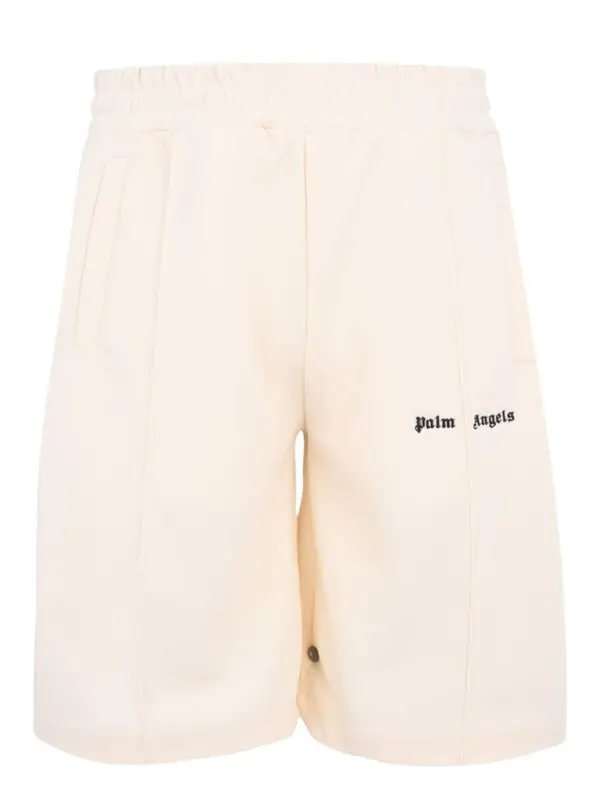 Palm Angels Logo Plaque Track Shorts - Matte White