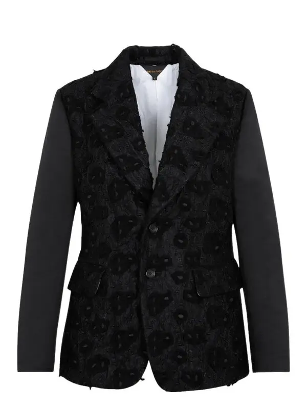 Comme Des Garçons Embroidered Single Breasted Blazer - Black