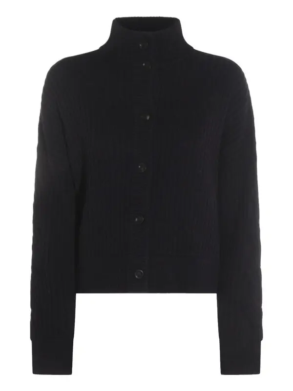 Max Mara Long-sleeved High-neck Cardigan - Black