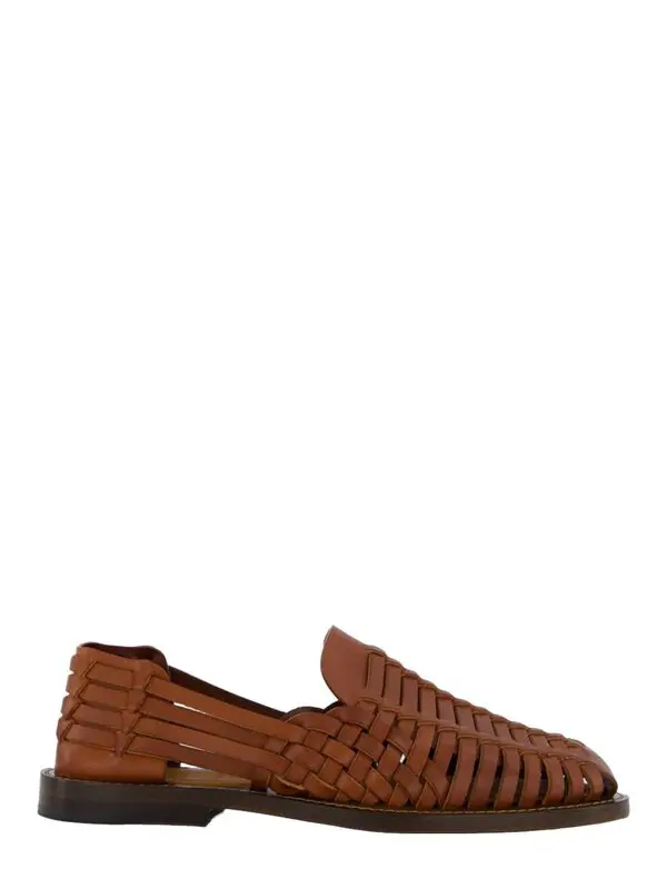 Brunello Cucinelli Woven Leather Sandals - Brown