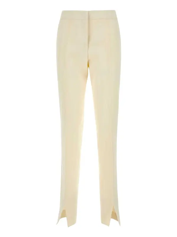 JIL SANDER Seam Pleated Trousers With Slit Detail - Nude