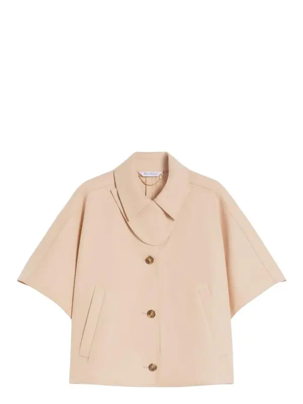 Max Mara Buttoned Cotton Cape - Albino