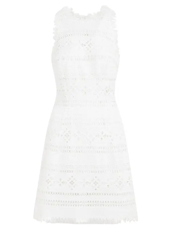 Ermanno Scervino Sleeveless Fringed Mini Dress - White