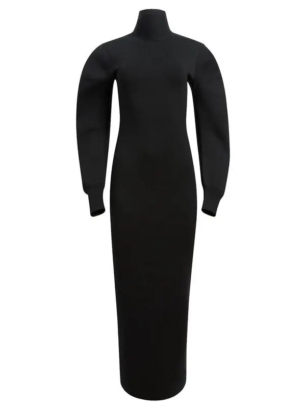 Khaite Storm Midi Dress - Black