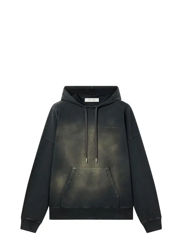 GOLDEN GOOSE Bleached Effect Drawstring Hoodie - Black