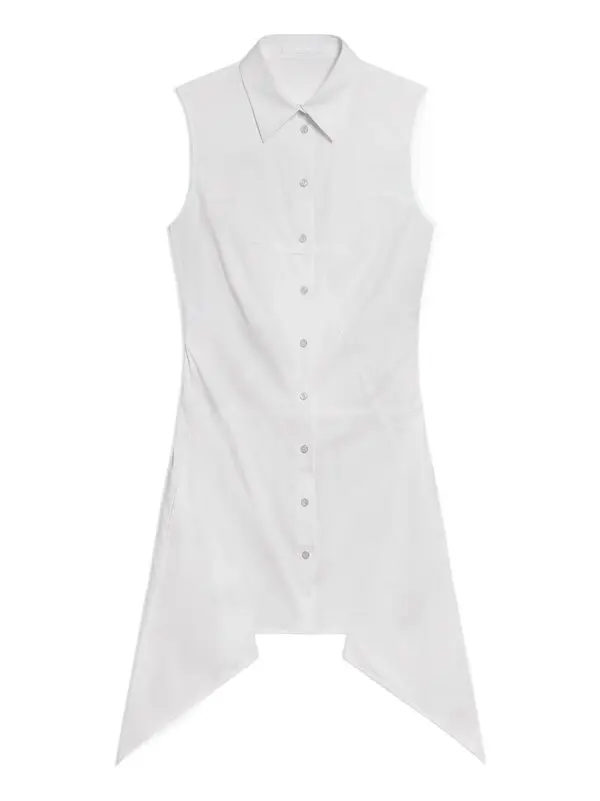Helmut Lang Sleeveless Bustier Shirt Dress - White