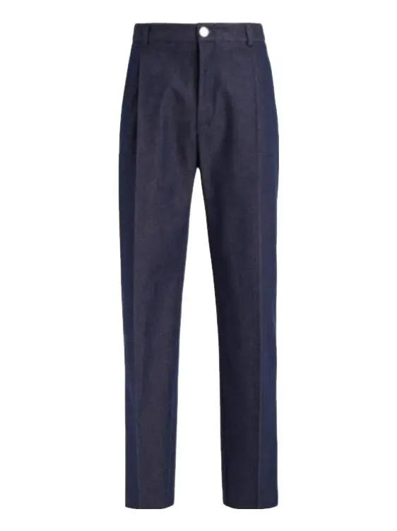 Dior Button Detailed Straight Leg Jeans - Dark Blue