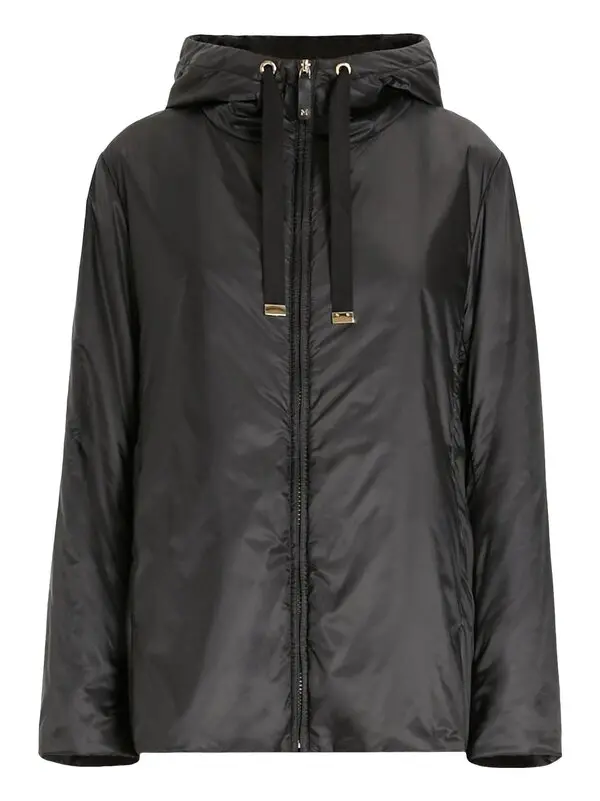 Max Mara Drawstring Zip-up Jacket - Black