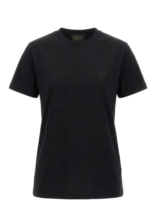 Gucci Embroidered Rayon Jersey T-shirt - Black