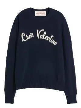 Valentino Garavani Chez Embroidered Crewneck Jumper - Indigo