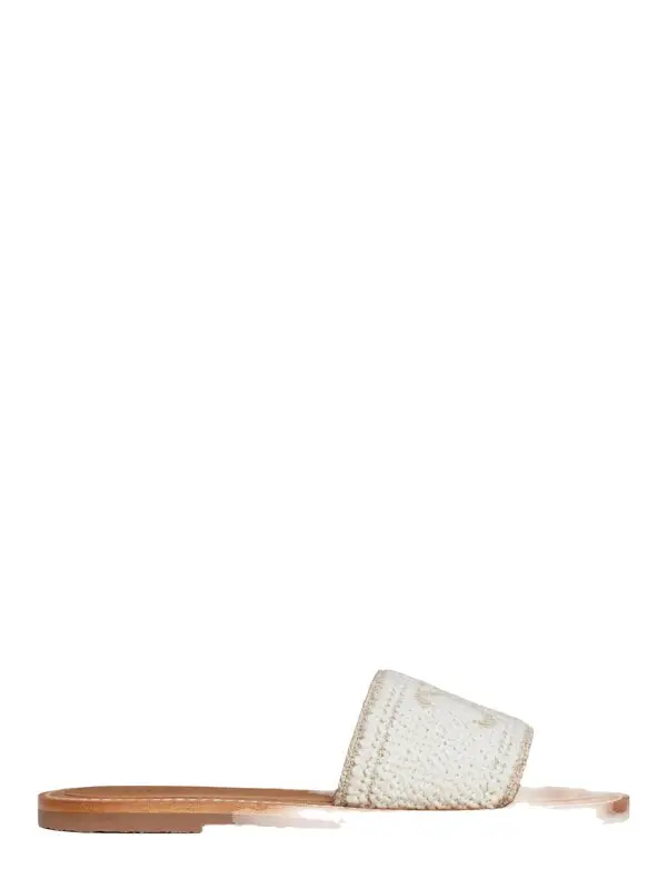 Celine Triomphe Jacquard Woollen Mule Slides - Brown