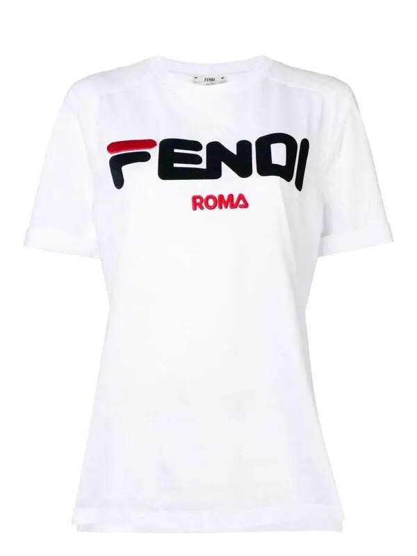 Fendi Star Popular Style X Fila Limited Cooperation Mania Series Short-sleeved T-shirts - White
