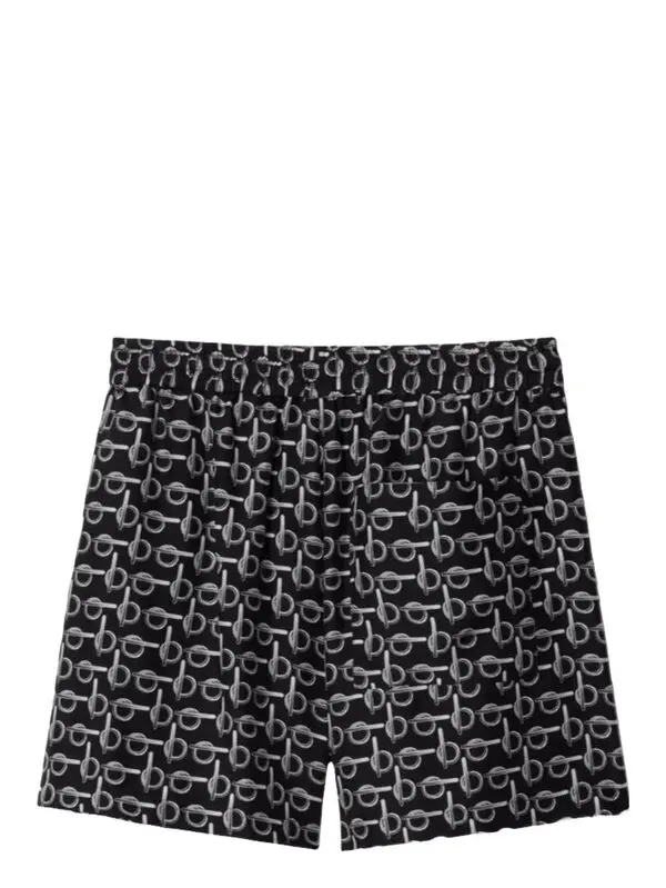 Burberry Mid-waisted Printed Shorts - Black