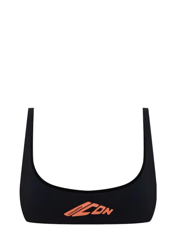 Dsquared2 Graphic Print Bikini Top - Black