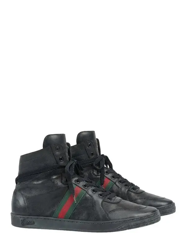 Gucci Stretch High-top Sneakers - Black