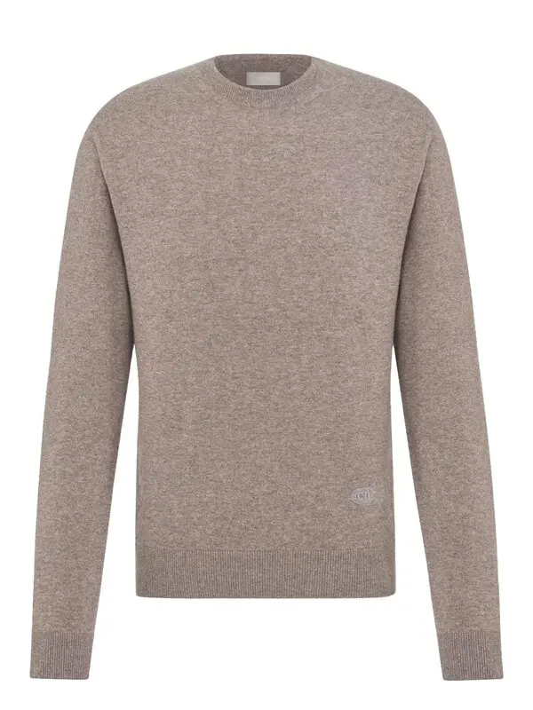 Dior Crew Neck Sweater With Cd Box Embroidery - Brown