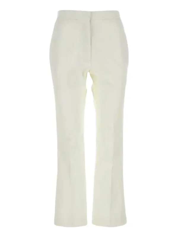JIL SANDER Pleated Flared Trousers - White