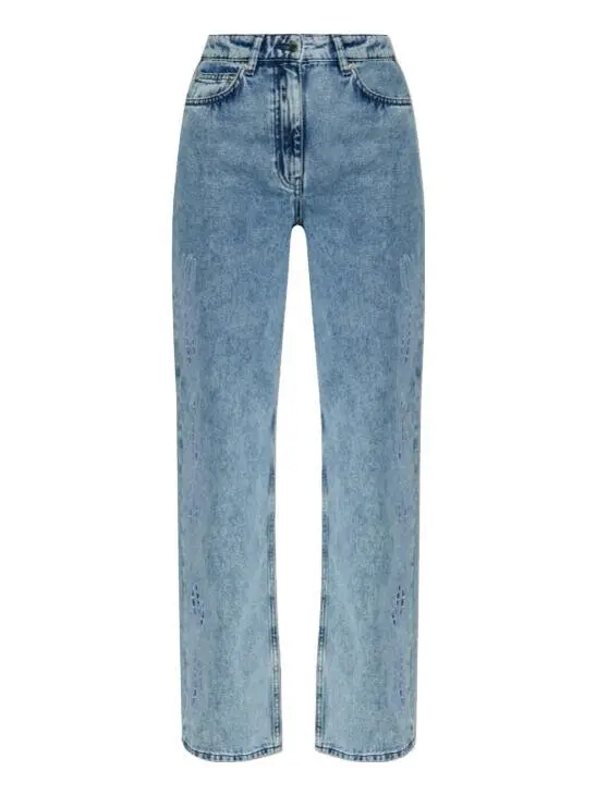 IRO PARIS Embroidered Cotton Jeans - Blue