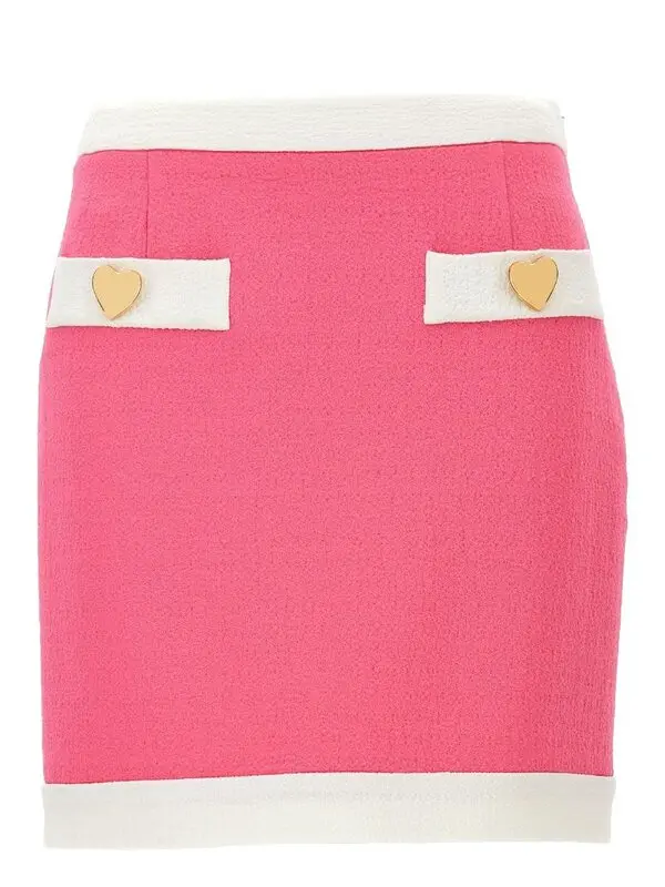Moschino Heart Button Mini Skirt - White