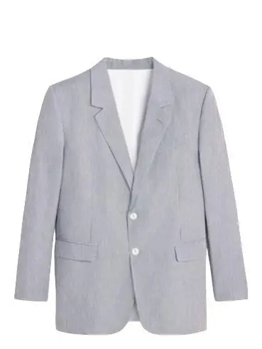 Celine Jude Striped Cotton Blazer - White/blue Navy Blue