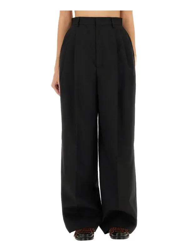 Moschino Belted Pleated Trousers - Black