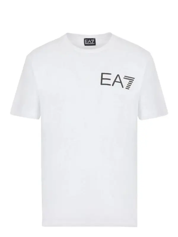 EA7 Logo-print Cotton T-shirt - White