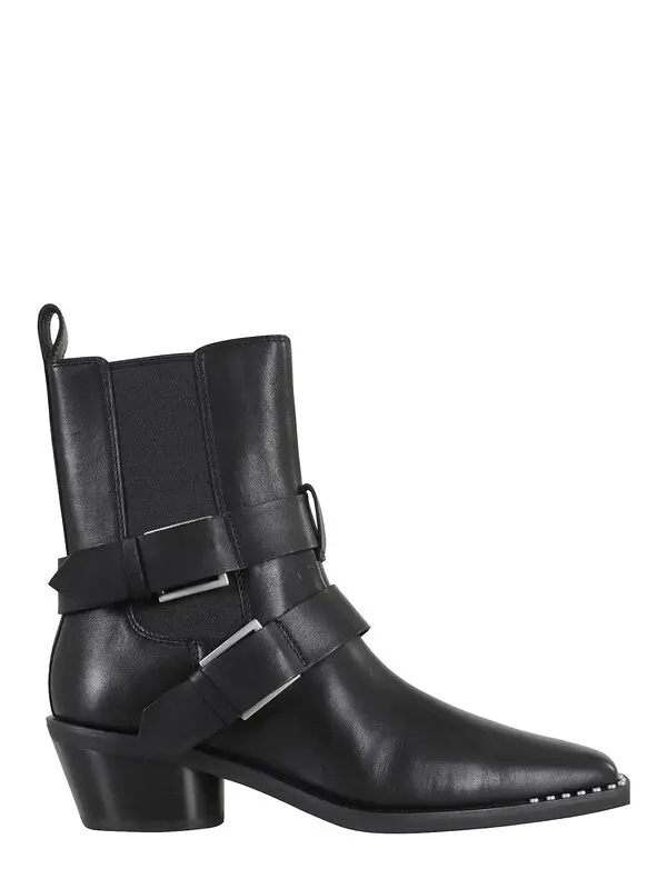Ash Round Toe Ankle Boots - Black