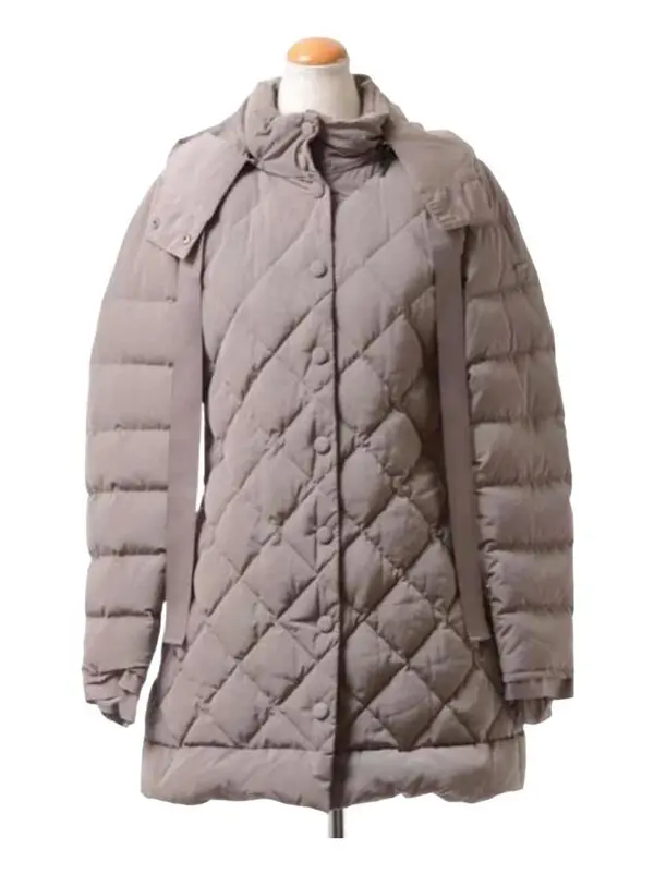 Emporio Armani Quilted Hooded Down Jacket - Gray