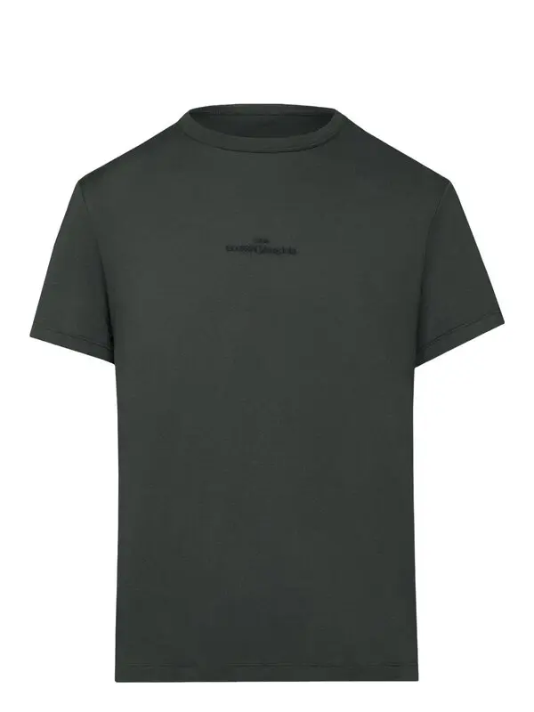 MAISON MARGIELA Logo Embroidered Crewneck T-shirt - Black