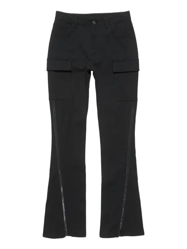 Acne Studios Flared Zip-pocket Trousers - Black