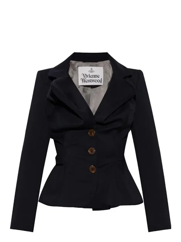VIVIENNE WESTWOOD Fitted Waist Blazer With Ornamental Buttons - Navy Blue