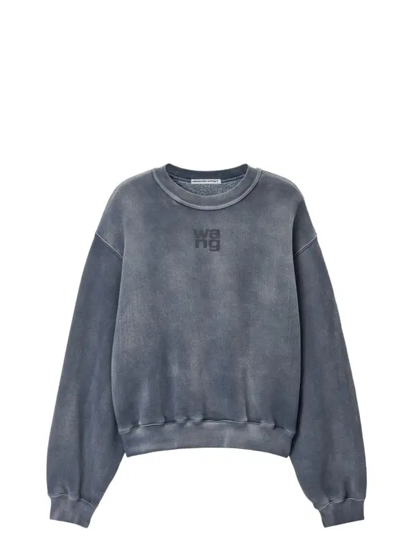 Alexander Wang Logo Embossed Crewneck Sweatshirt - Asphalt