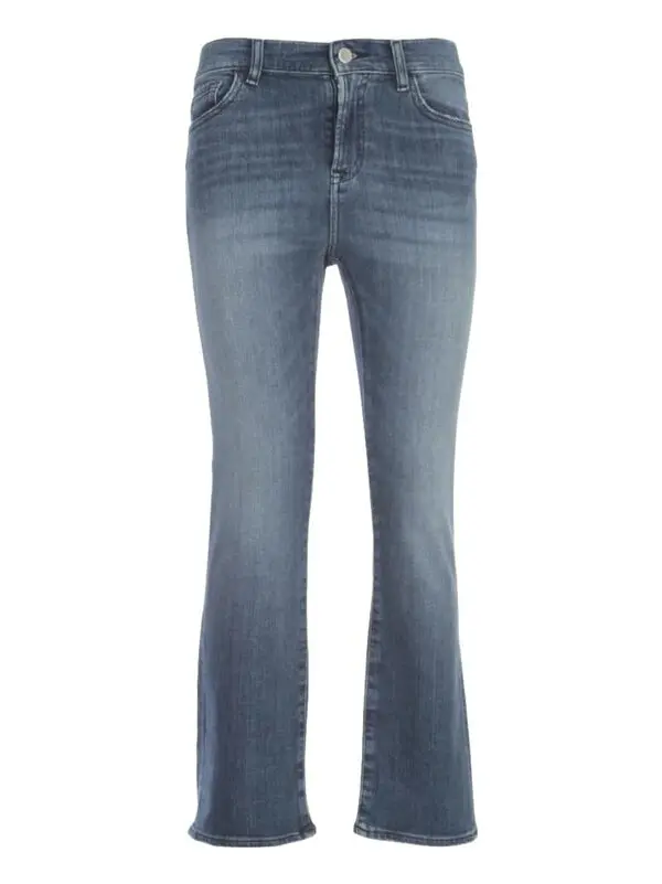 Emporio Armani Cropped Jeans With Belt Ring - Gray