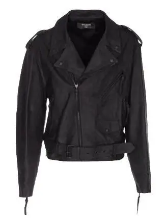 Balmain Leather Biker Jacket - Black