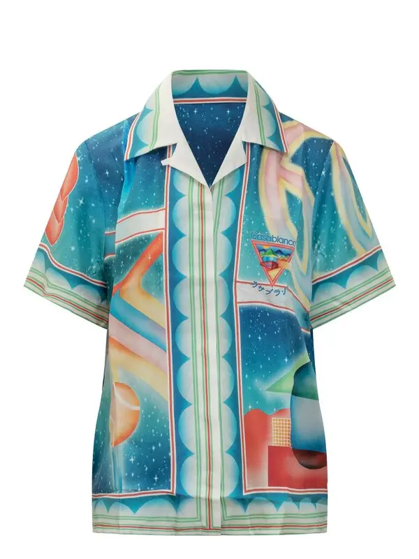 Casablanca Printed Silk Shirt - Blue