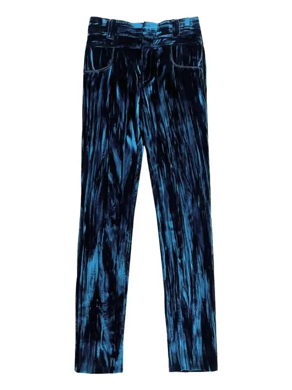 Saint Laurent Straight Leg Velvet Pants - Black