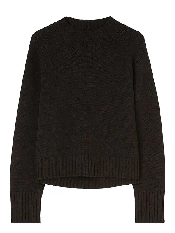 JIL SANDER Crewneck Knitted Jumper - Black